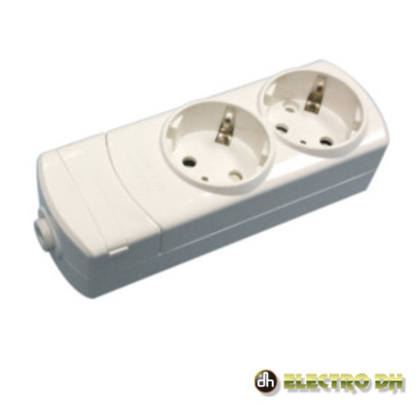 Base Eléctrica Dupla Schuko - Edh - TecnoMartins.pt