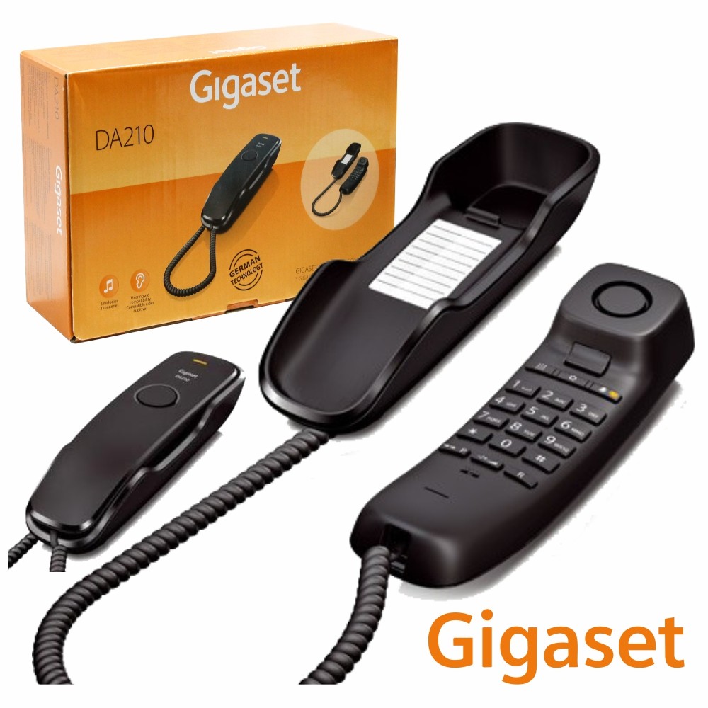 Telefone Digital Rede Fixa Da210 Preto Gigaset - TecnoMartins.pt