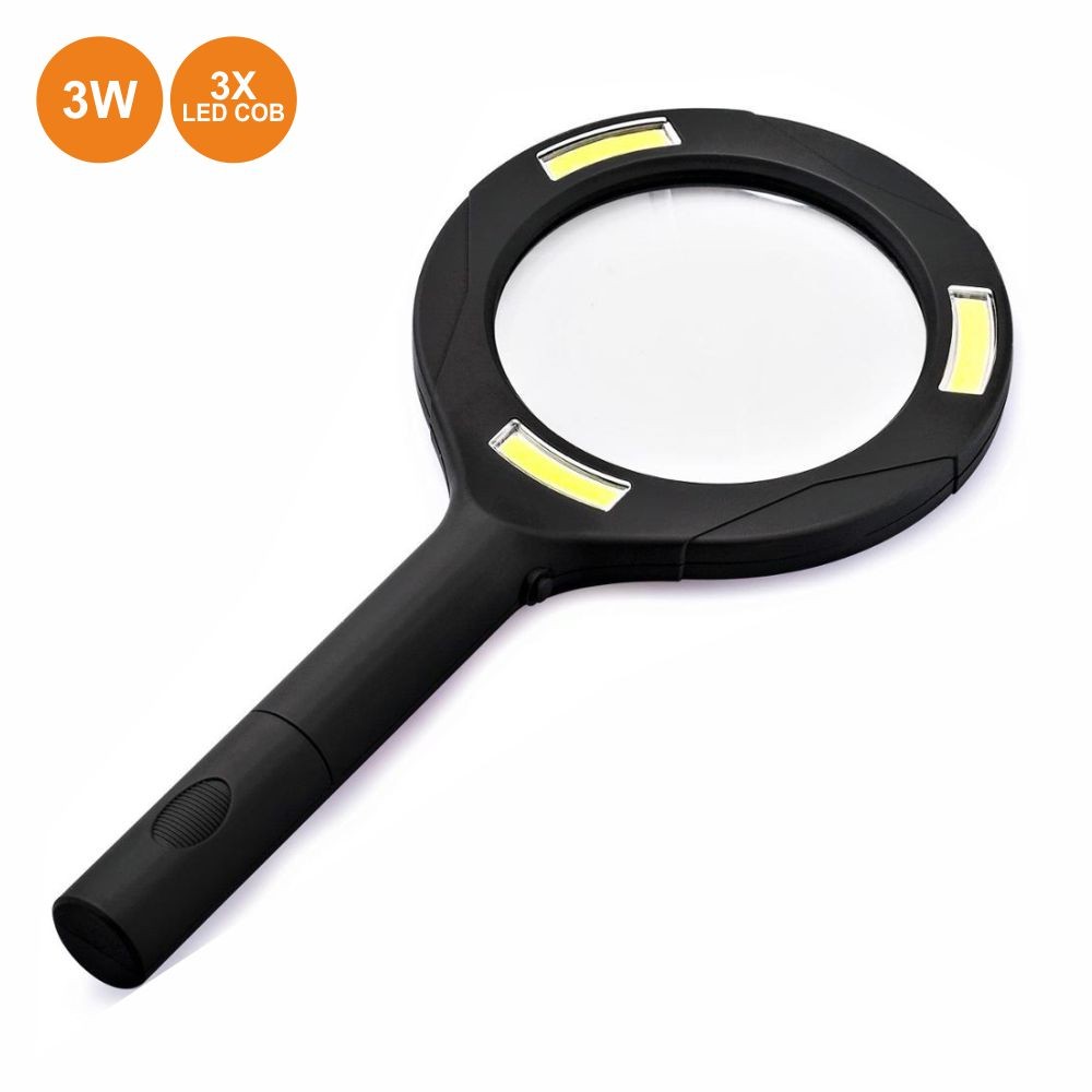 Lupa Zoom 3x C/ 3 LEDS Cob 250lm - TecnoMartins.pt