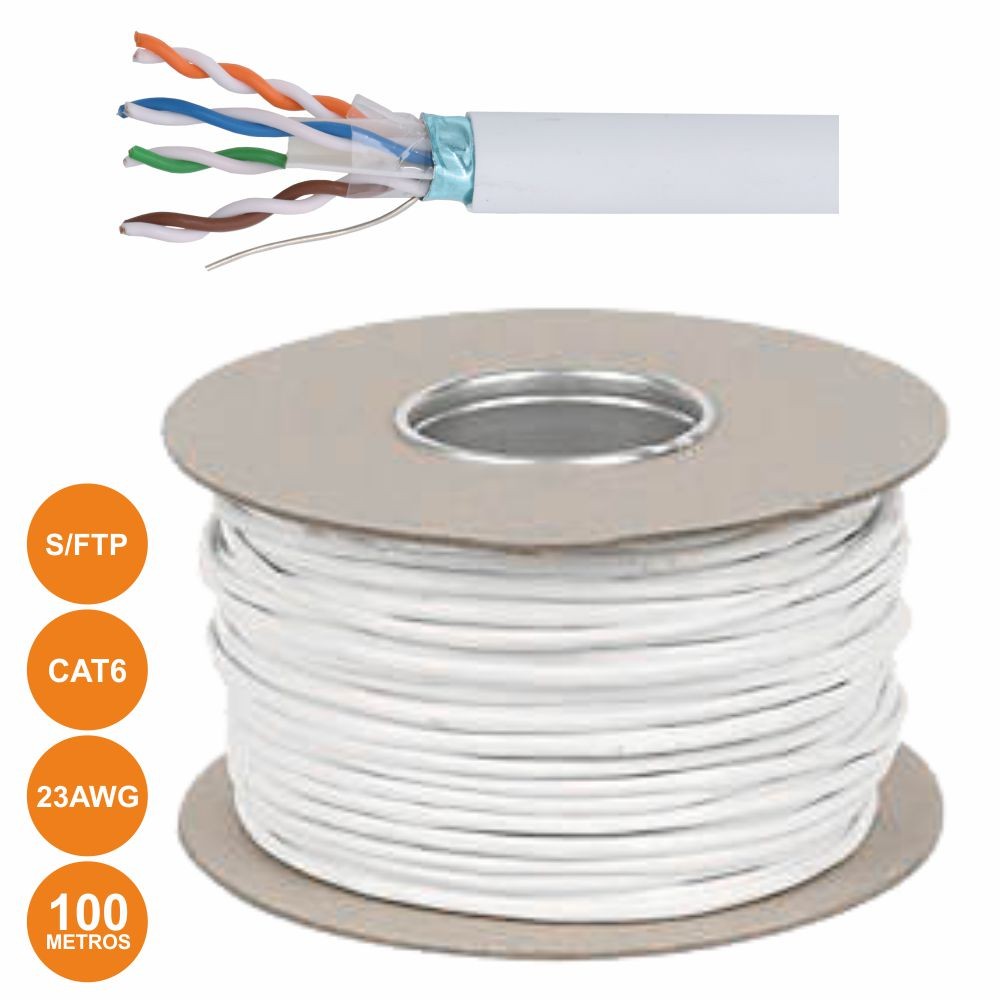 Cabo FTP Cat6 4X2X awg23 Flexivel Cinzento - TecnoMartins.pt
